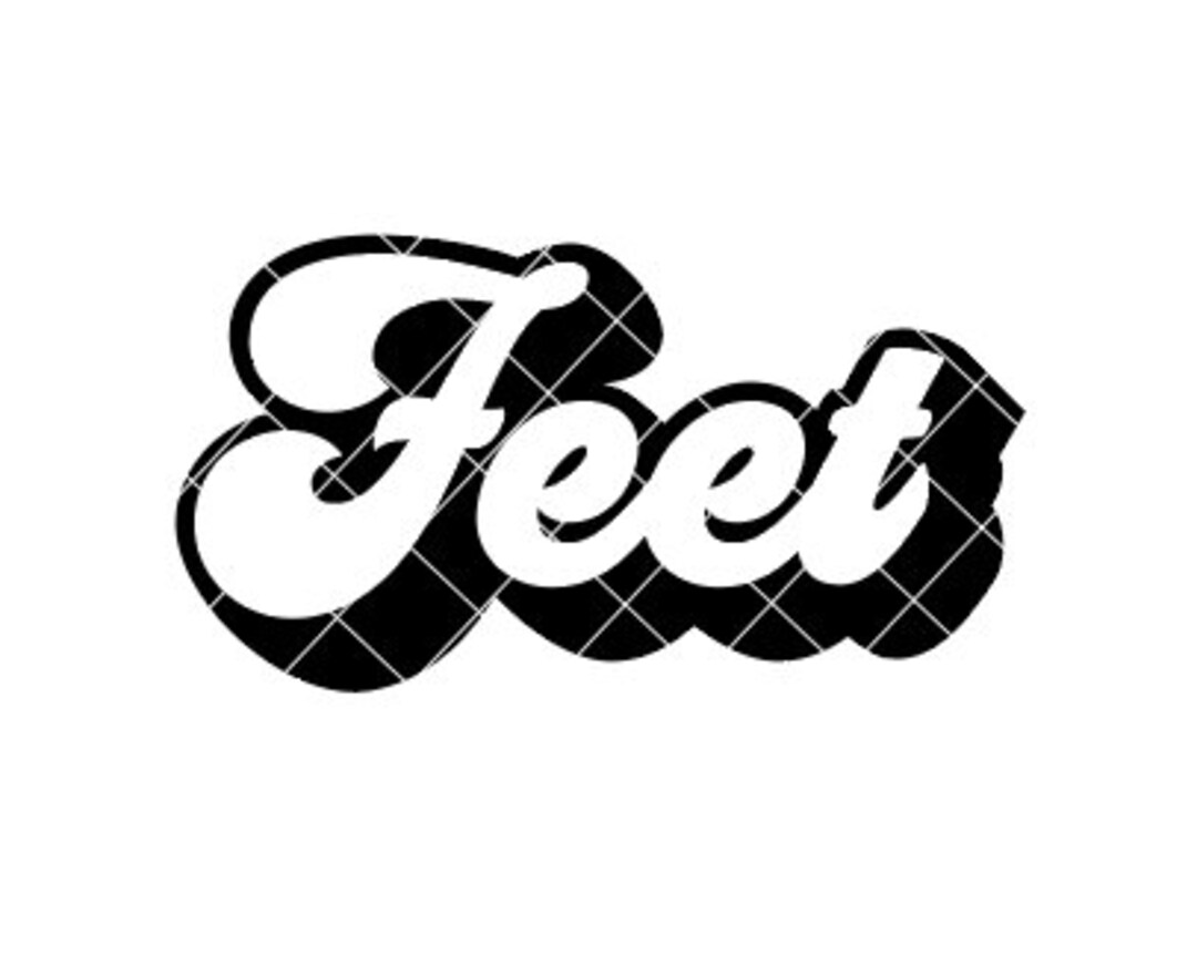 Feet Retro Script Regular and Distressed - SVG/DXF/PNG File for Cutting ...