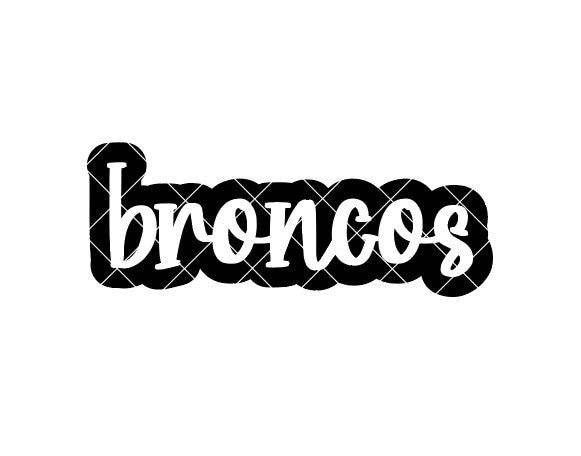 Broncos With Outline SVG/DXF/PNG File for Cutting Machines and ...