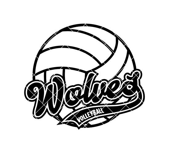 Wolves Volleyball Retro Script Regular and Distressed SVG/DXF/PNG File ...