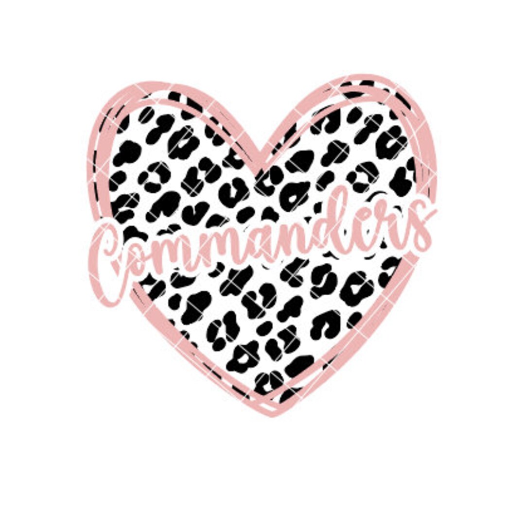 Commanders - Heart With Leopard Print - SVG/DXF/PNG File for Cutting ...
