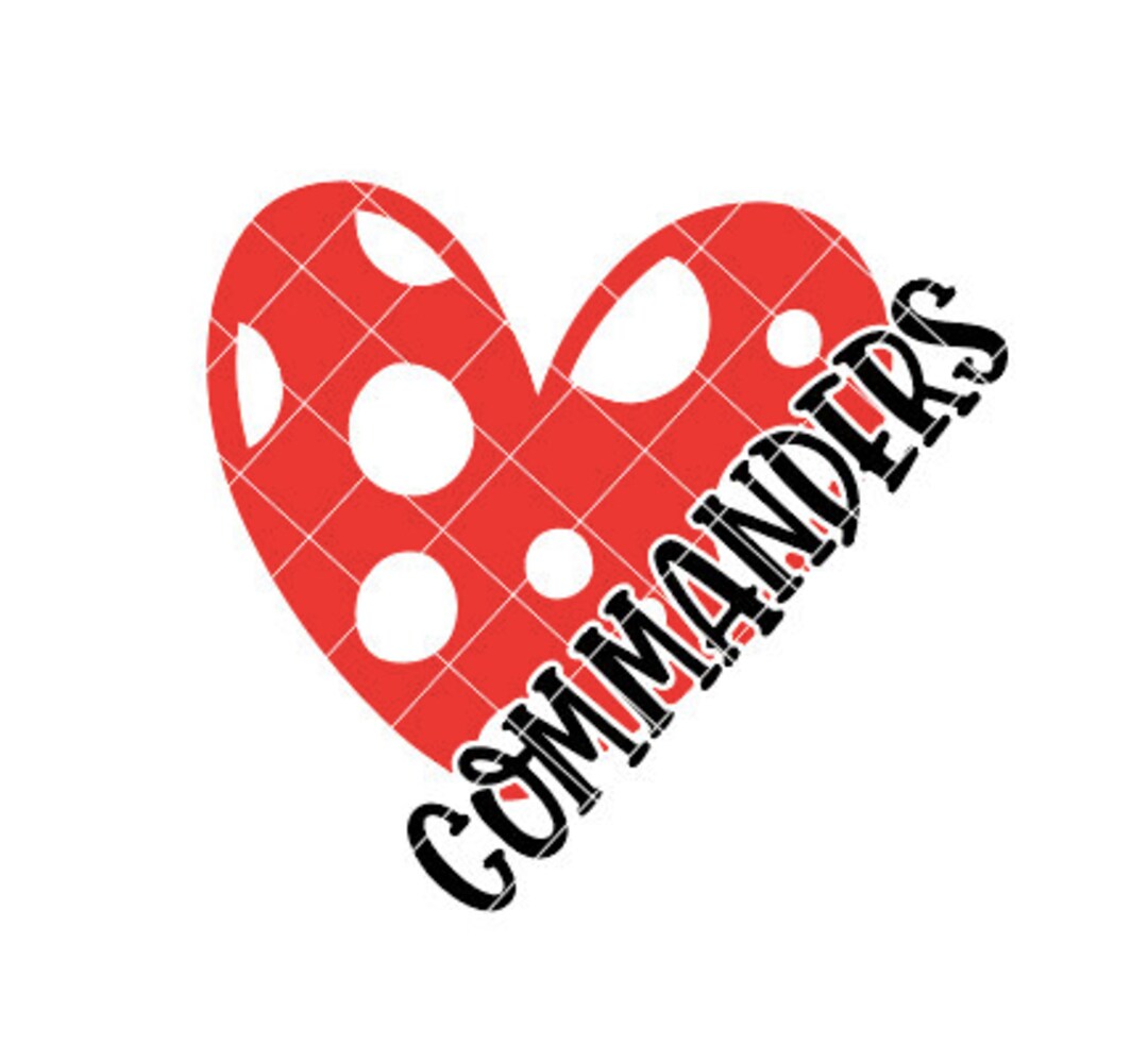Polka-dotted Heart With Commanders - SVG/DXF/PNG File for Cutting ...