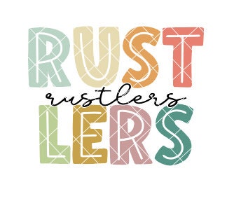 Rustlers Football - Colored Block Letters - SVG/DXF/PNG File for ...