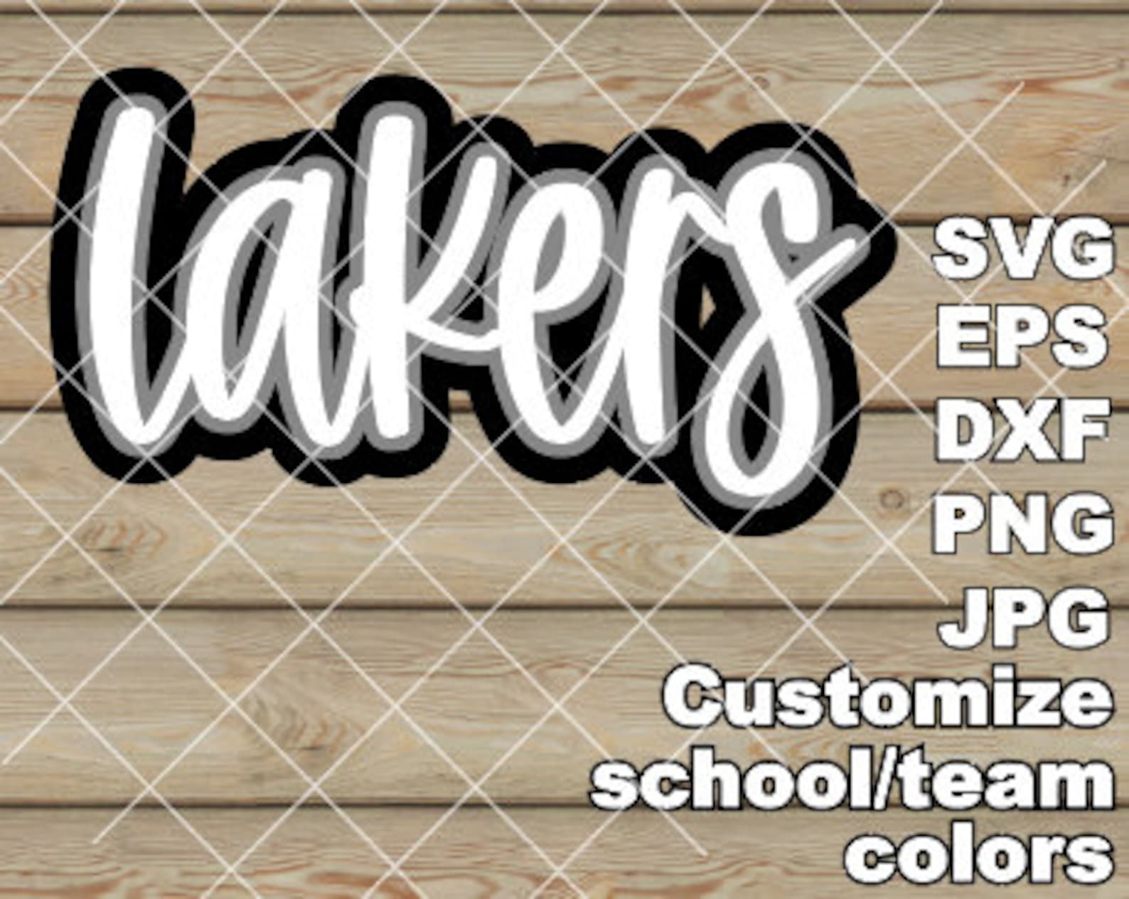 Lakers With Outline SVG/DXF/PNG File for Cutting Machines and ...