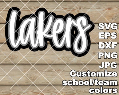 Lakers With Outline SVG/DXF/PNG File for Cutting Machines and ...