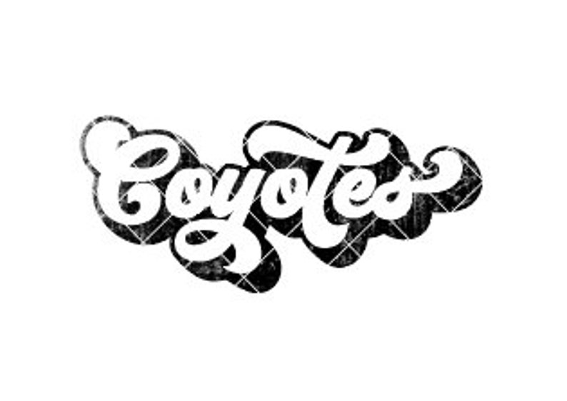 Coyotes Retro Script Regular and Distressed SVG/DXF/PNG File for ...