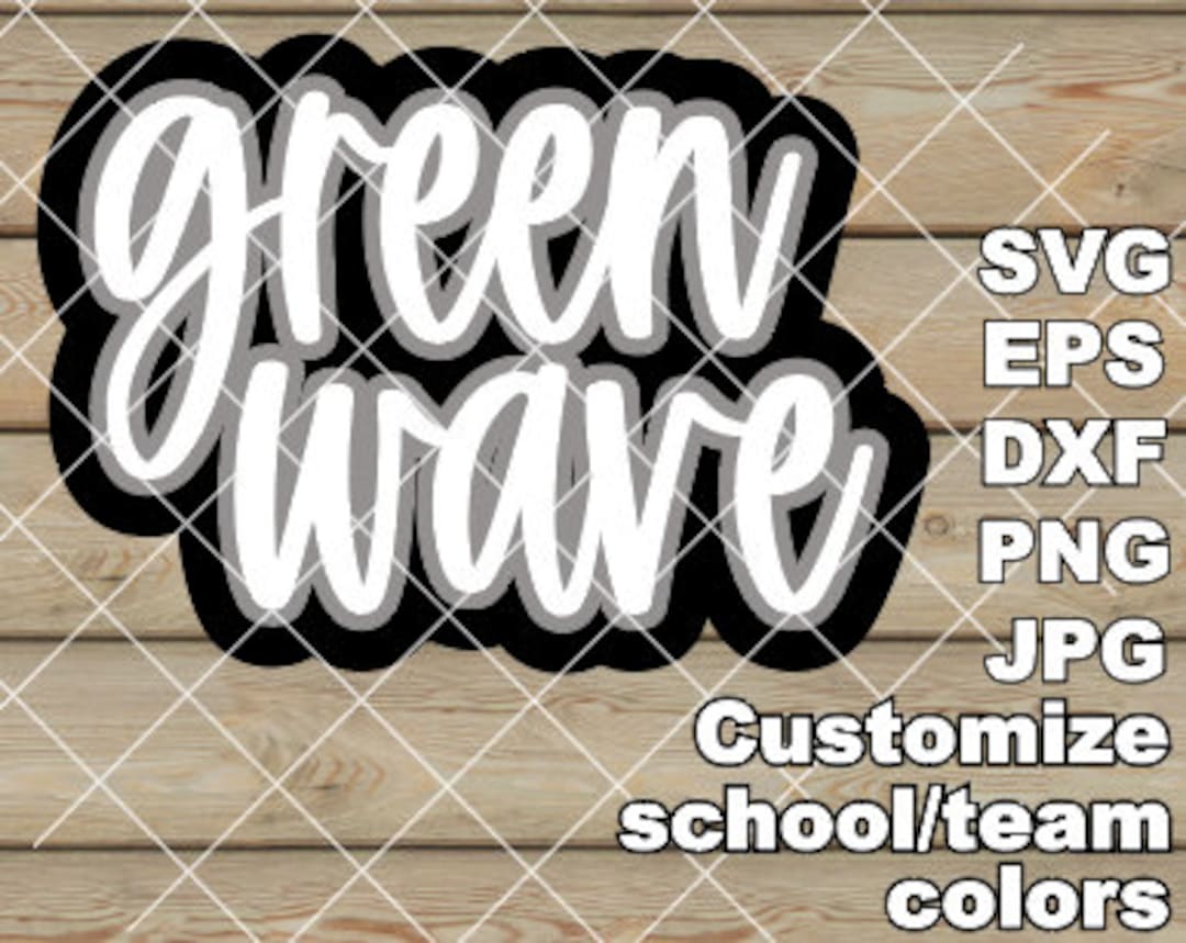 Green Wave With Outline - SVG/DXF/PNG File for Cutting Machines and ...