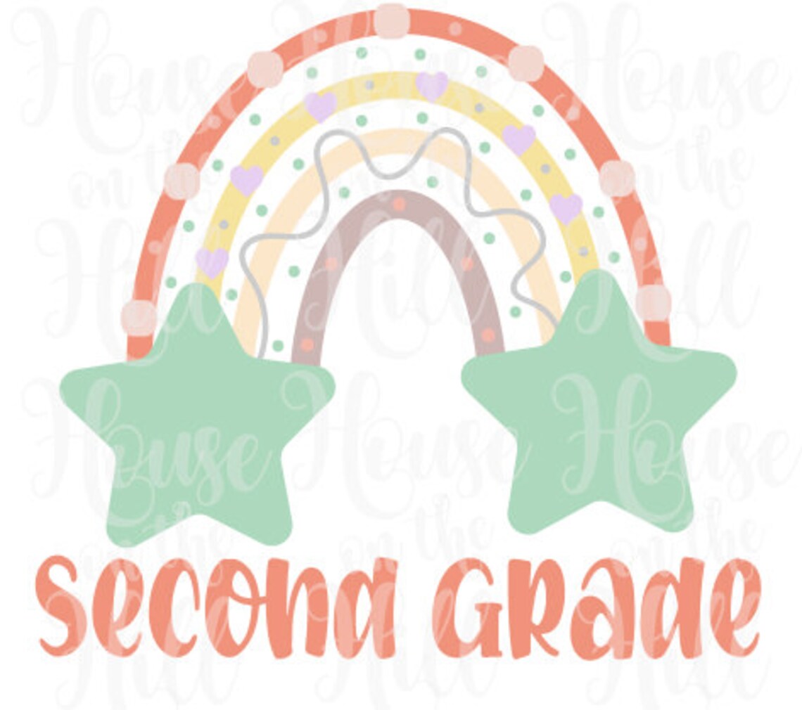 Second Grade Rainbow SVG/DXF/PNG Files for Cutting Machines - Etsy