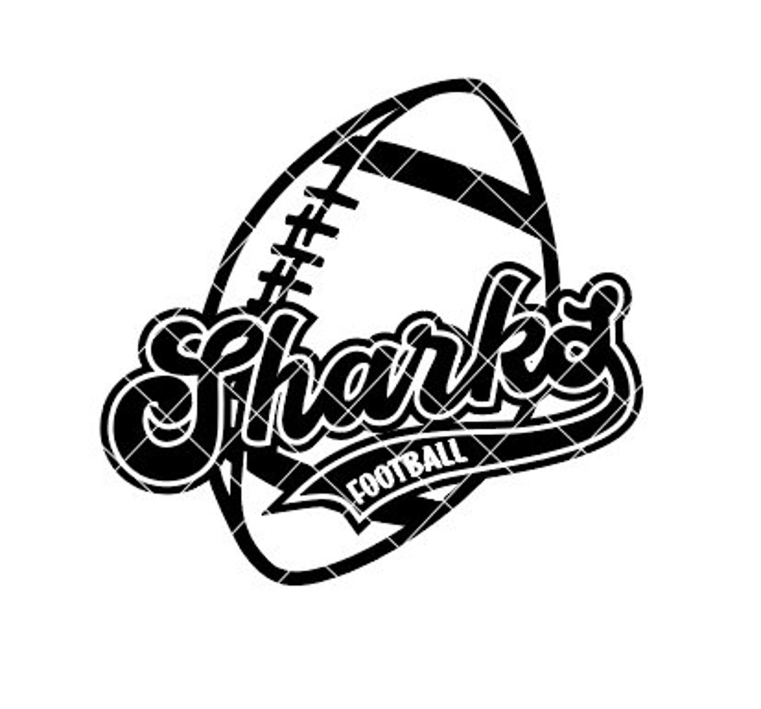 Sharks Football Retro Script Regular and Distressed - SVG/DXF/PNG File ...