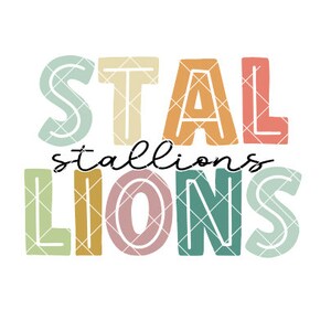 Stallions Football - Colored Block Letters - SVG/DXF/PNG File for ...