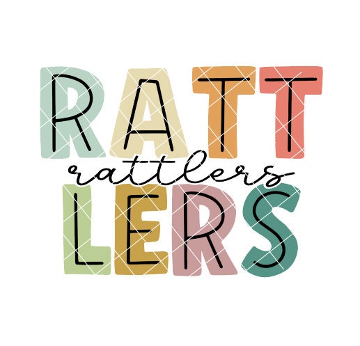 Rattlers Football Colored Block Letters SVG/DXF/PNG File for Cutting ...