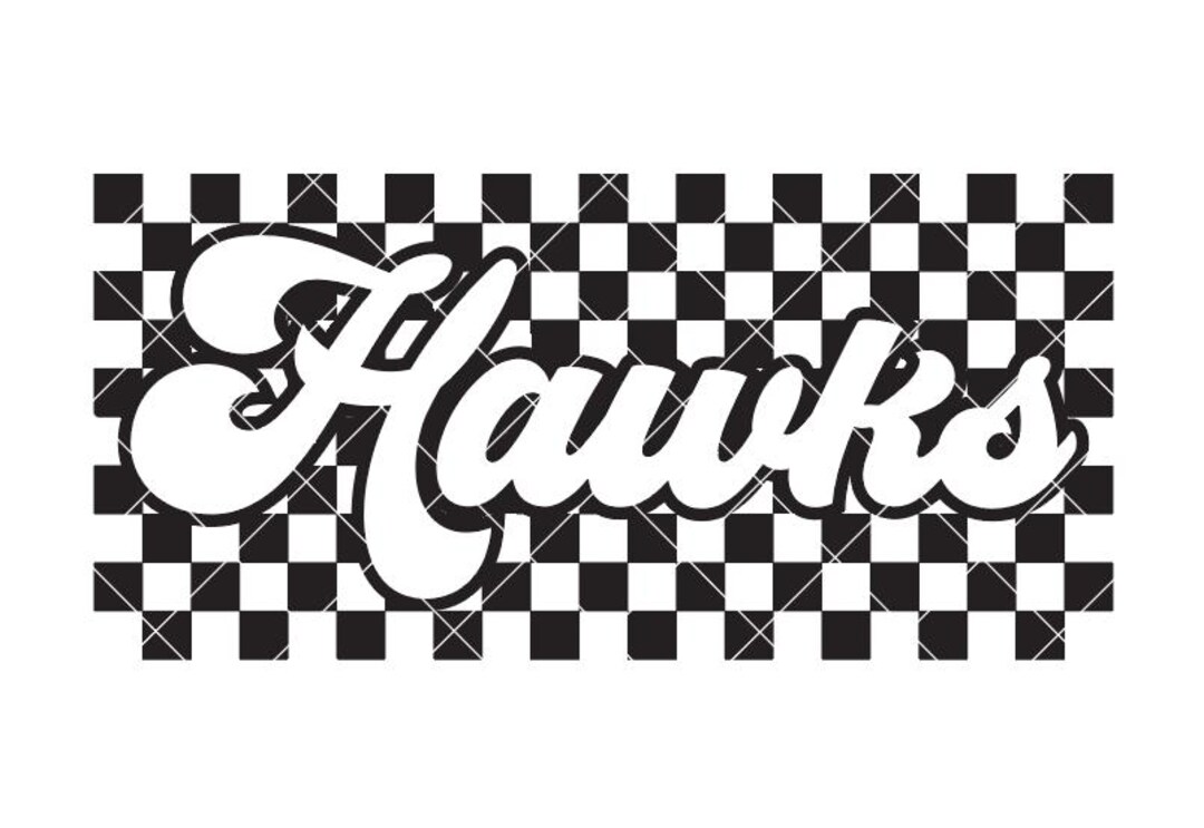 Hawks Script With Checkerboard Background - SVG/DXF/PNG File for ...