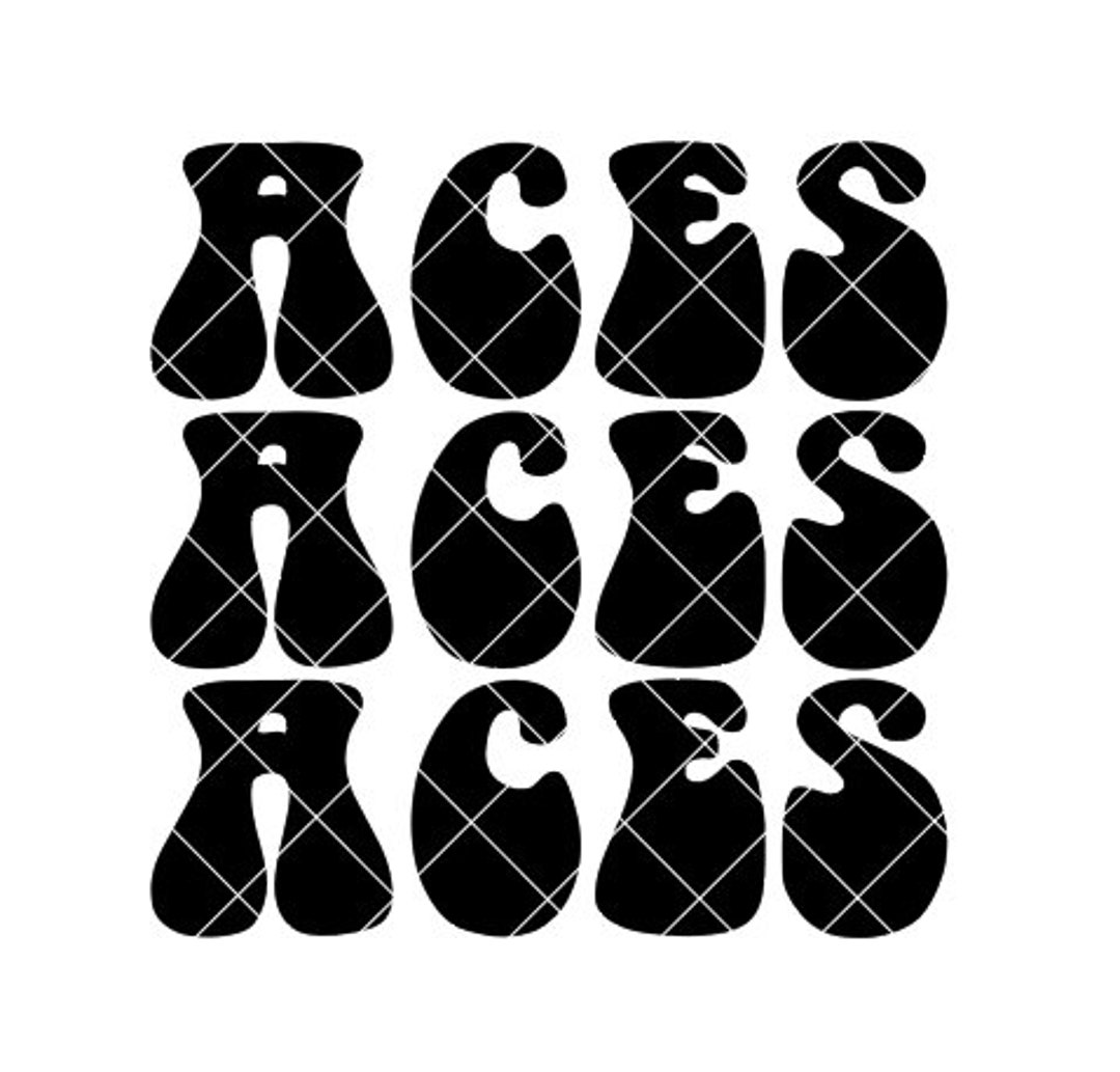 Aces Retro Stack and Wave - SVG/DXF/PNG File for Cutting Machines and ...