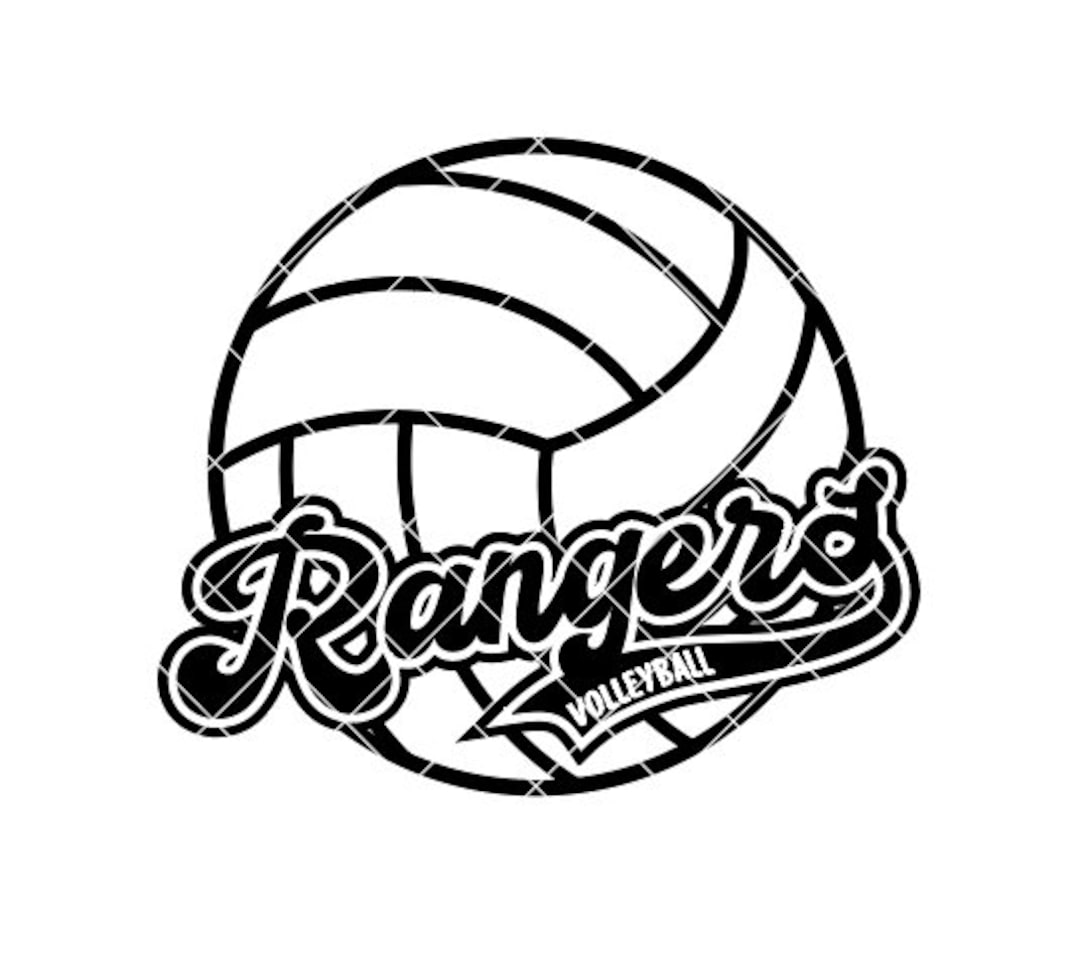 Rangers Volleyball Retro Script Regular and Distressed - SVG/DXF/PNG ...