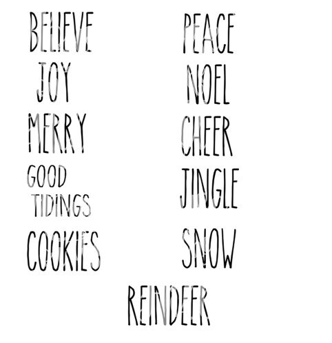 Christmas Word Bundle SVG/DXF/PNG Files for Cutting Machines - Etsy