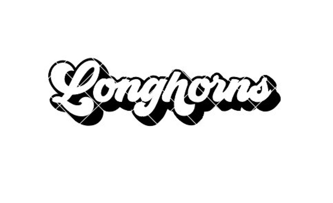 Longhorns Retro Script Regular and Distressed - SVG/DXF/PNG File for ...