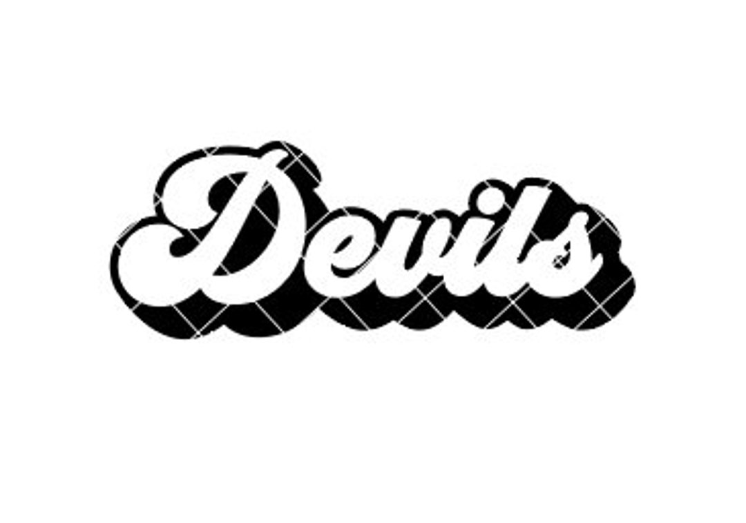 Devils Retro Script Regular and Distressed - SVG/DXF/PNG File for ...