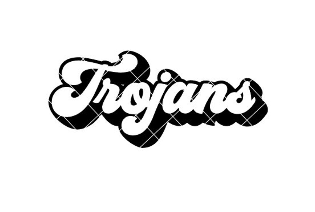 Trojans Retro Script Regular and Distressed - SVG/DXF/PNG File for ...