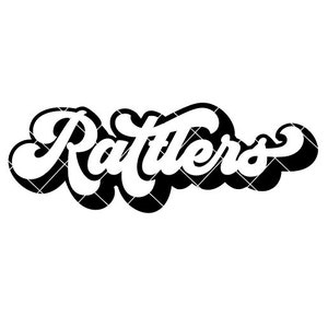 Rattlers Retro Script Regular and Distressed - SVG/DXF/PNG File for ...