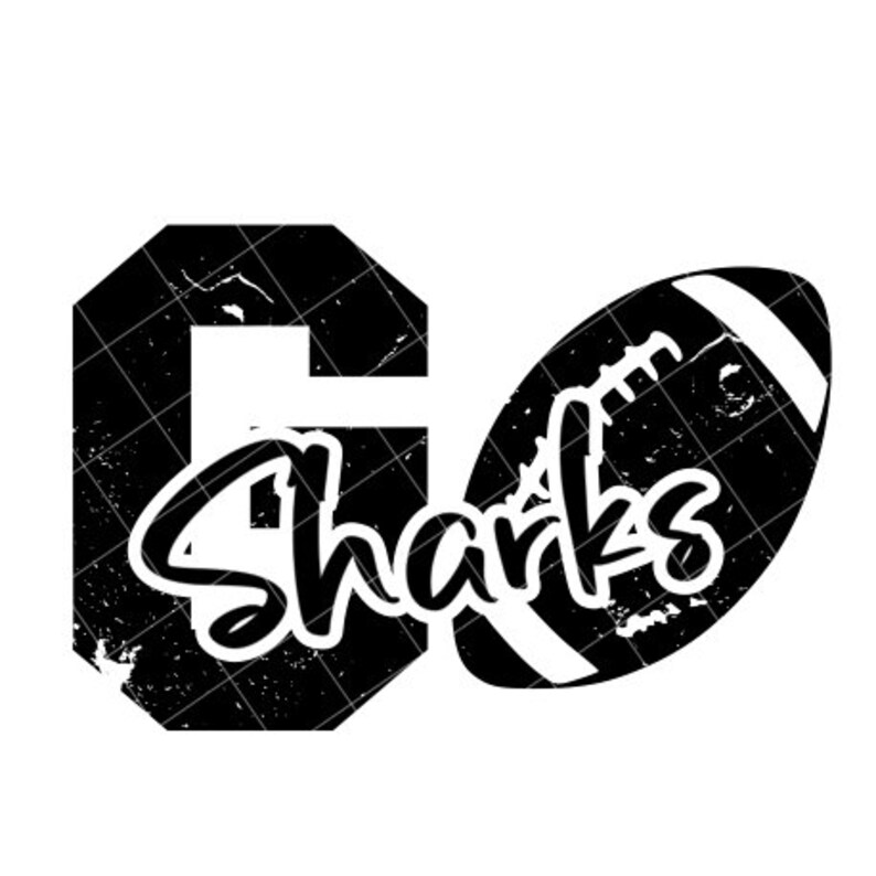 Go Sharks Football - SVG/DXF/PNG File for Cutting Machines and ...