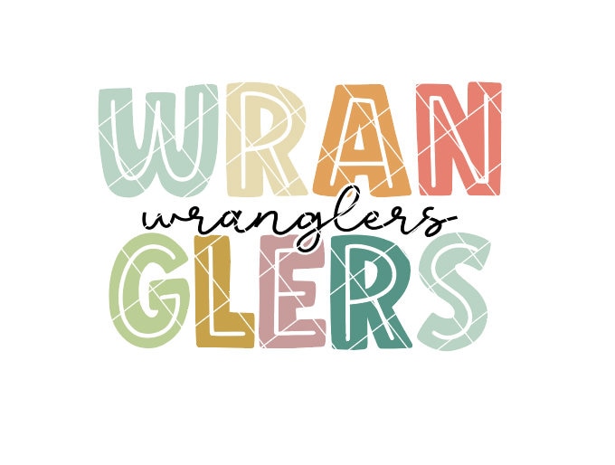 Wranglers Football Colored Block Letters SVG/DXF/PNG File - Etsy