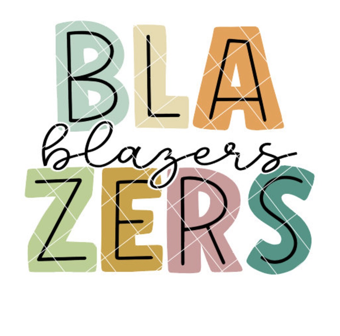 Blazers Football - Colored Block Letters - SVG/DXF/PNG File for Cutting ...