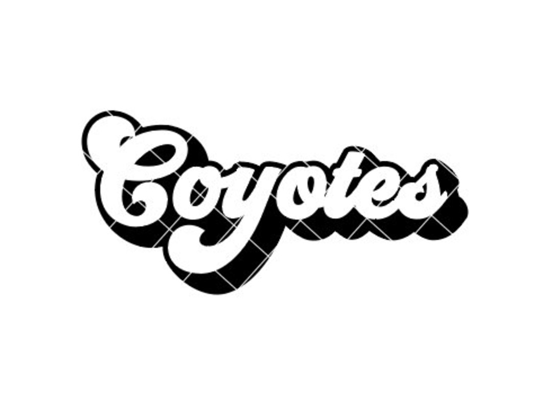Coyotes Retro Script Regular and Distressed - SVG/DXF/PNG File for ...