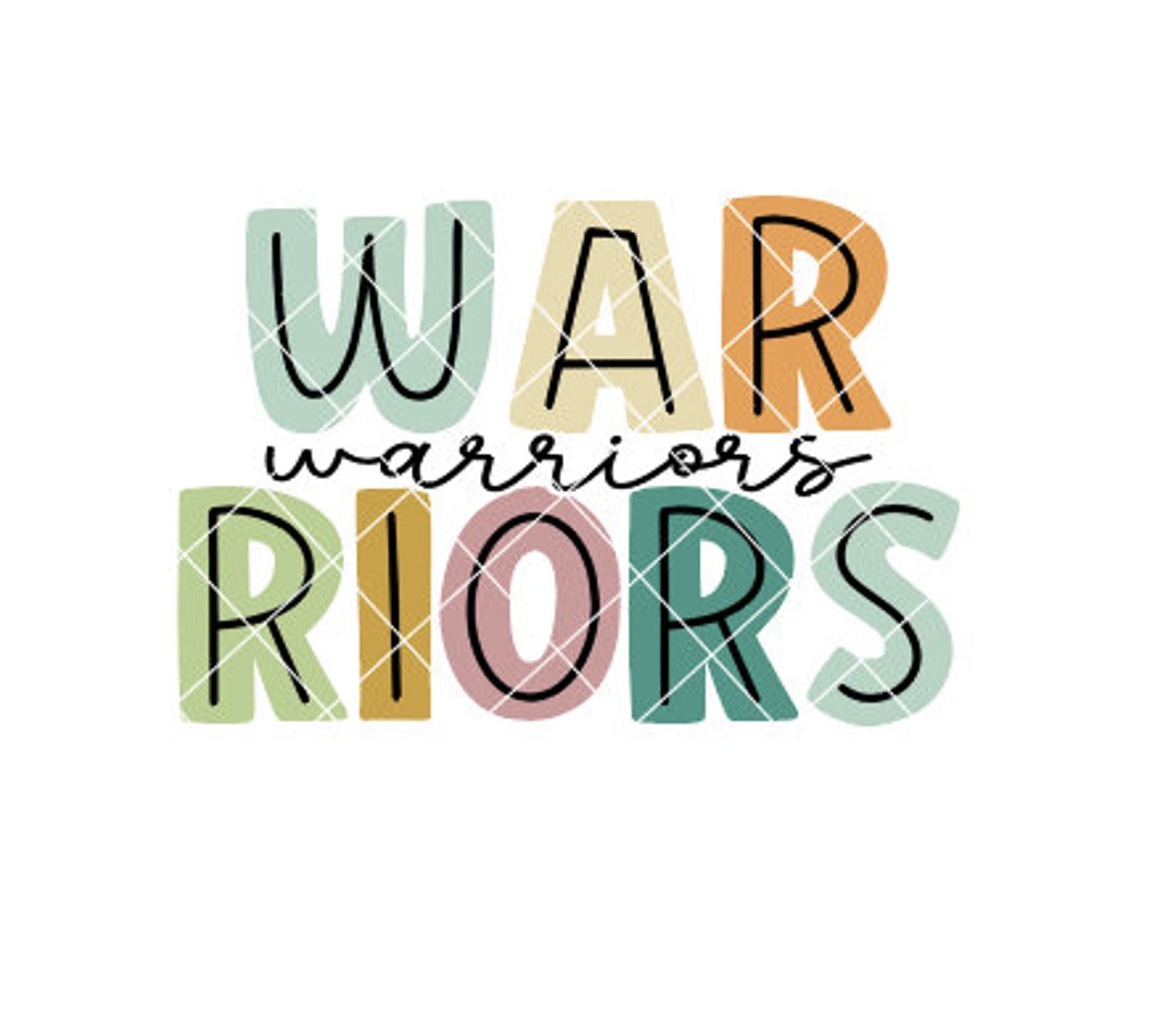 Warriors Football - Colored Block Letters - SVG/DXF/PNG File for ...