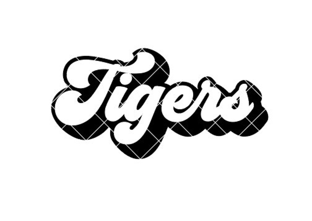 Tigers Retro Script Regular and Distressed - SVG/DXF/PNG File for ...