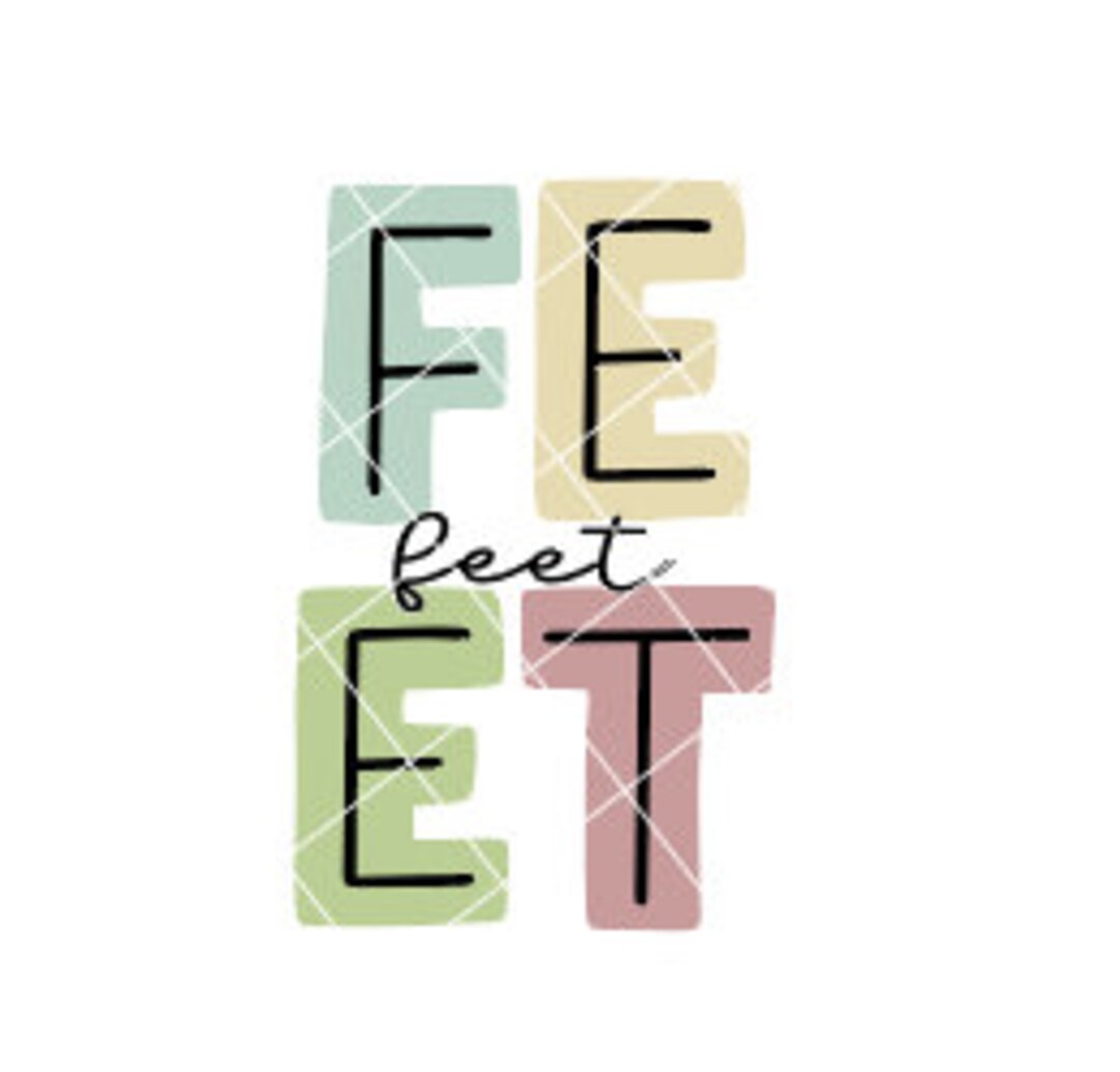 Feet Football - Colored Block Letters - SVG/DXF/PNG File for Cutting ...