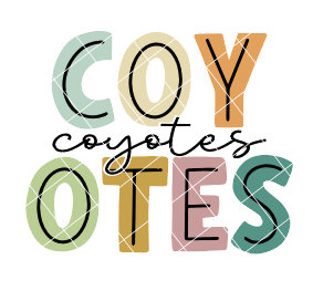 Coyotes Football - Colored Block Letters - SVG/DXF/PNG File for Cutting ...