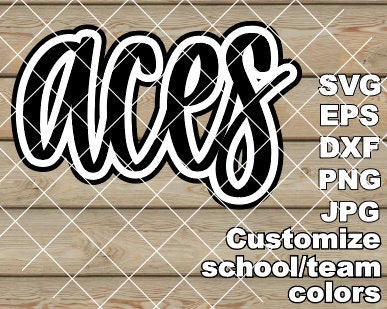 Aces With Thin Outline SVG/DXF/PNG File for Cutting Machines or ...