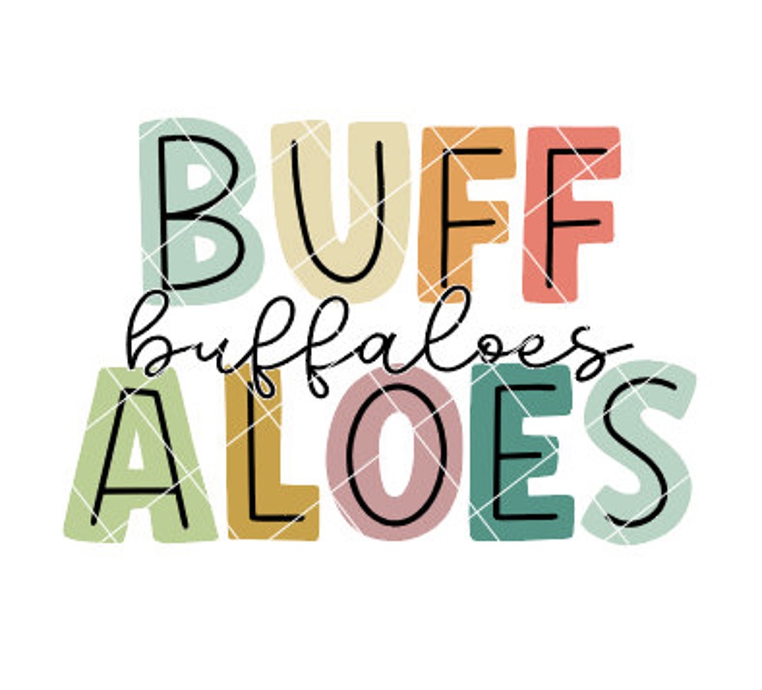 Buffaloes Football - Colored Block Letters - SVG/DXF/PNG File for ...