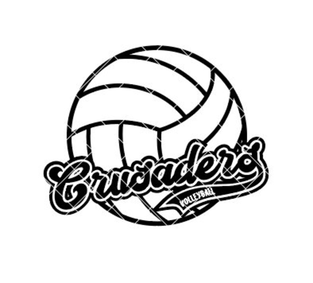 Crusaders Volleyball Retro Script Regular and Distressed - SVG/DXF/PNG ...