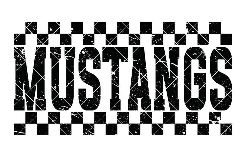 Mustangs With Checkerboard Background - SVG/DXF/PNG File for Cutting ...