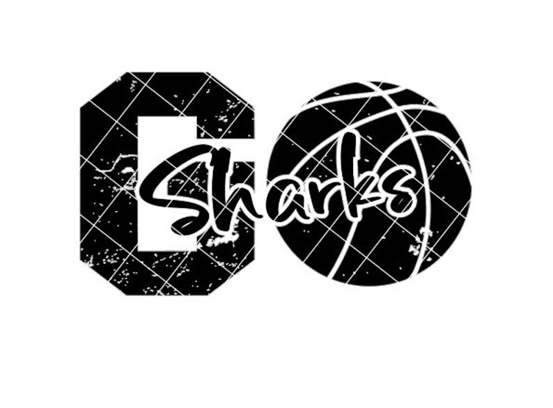Go Sharks Basketball SVG/DXF/PNG File for Cutting Machines - Etsy