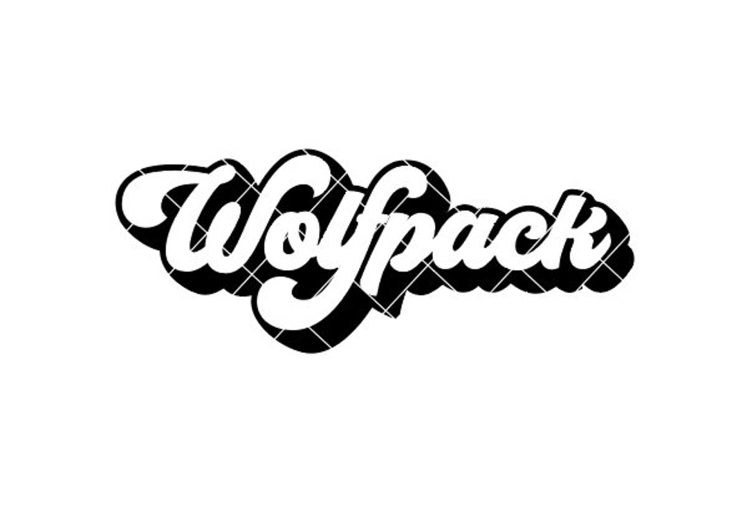 Wolfpack Retro Script Regular and Distressed SVG/DXF/PNG File for ...
