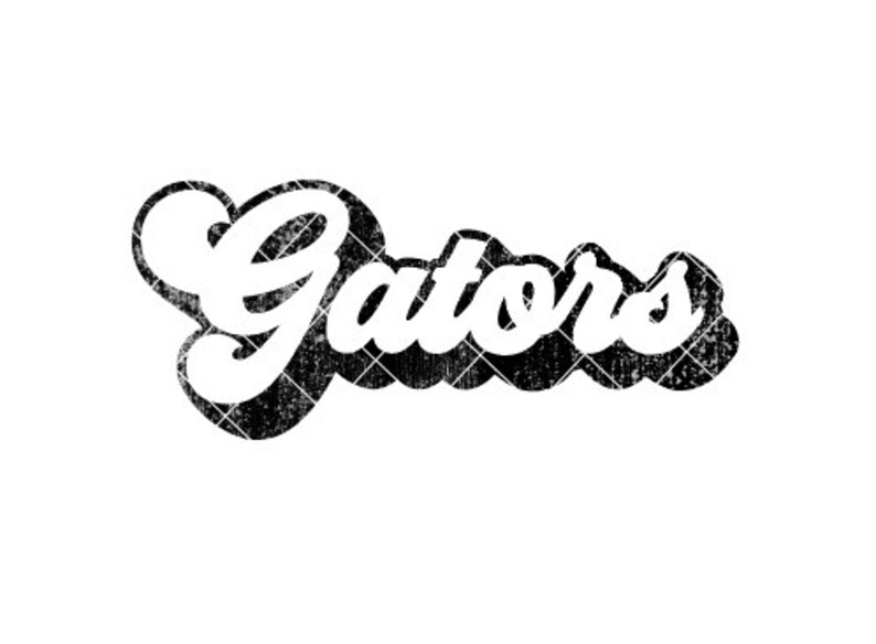 Gators Retro Script Regular and Distressed - SVG/DXF/PNG File for ...