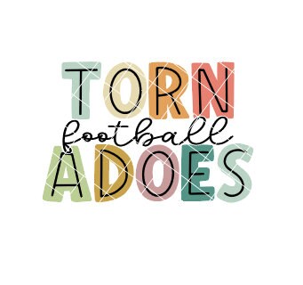 Tornadoes Football Colored Block Letters SVG/DXF/PNG File for Cutting ...