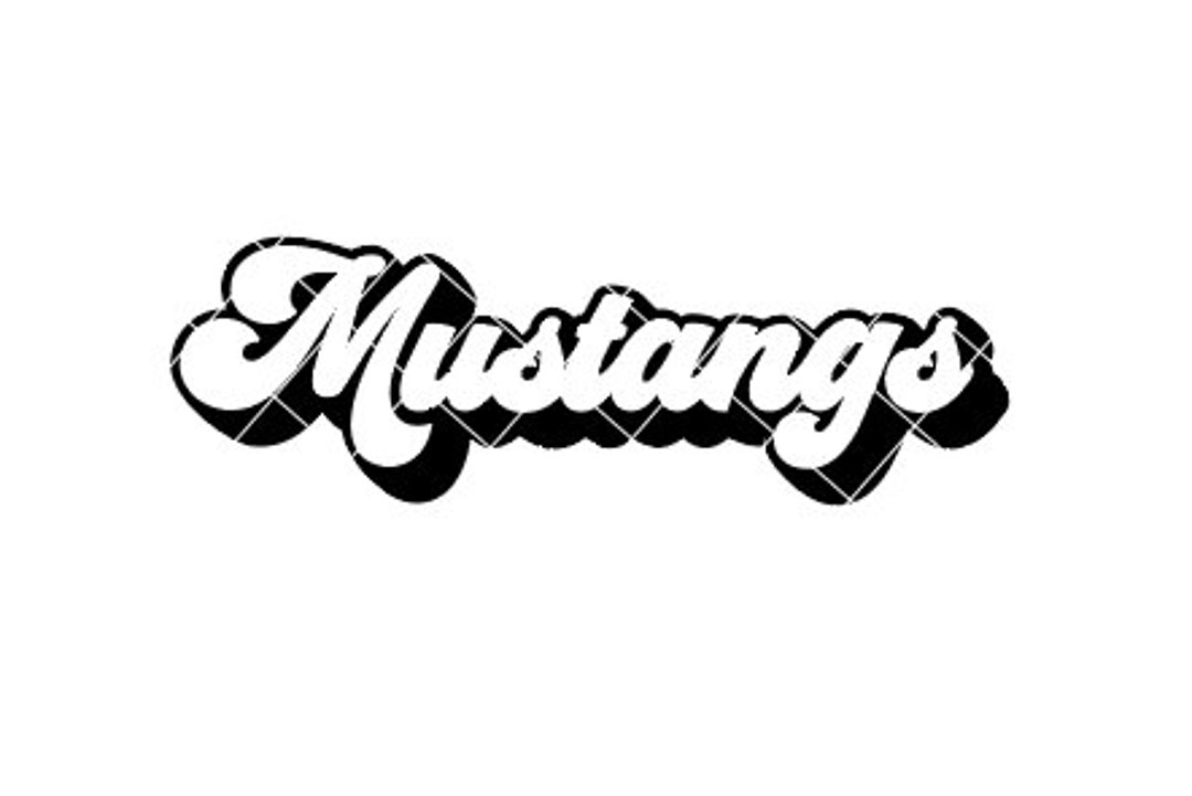 Mustangs Retro Script Regular and Distressed - SVG/DXF/PNG File for ...