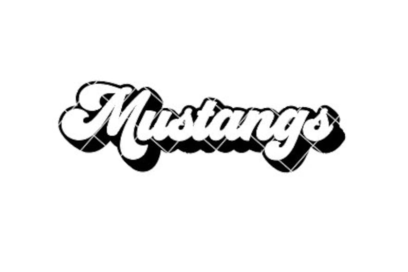 Mustangs Retro Script Regular and Distressed - SVG/DXF/PNG File for ...