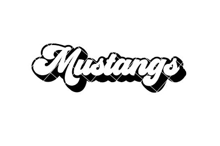Mustangs Retro Script Regular and Distressed SVG/DXF/PNG File for ...