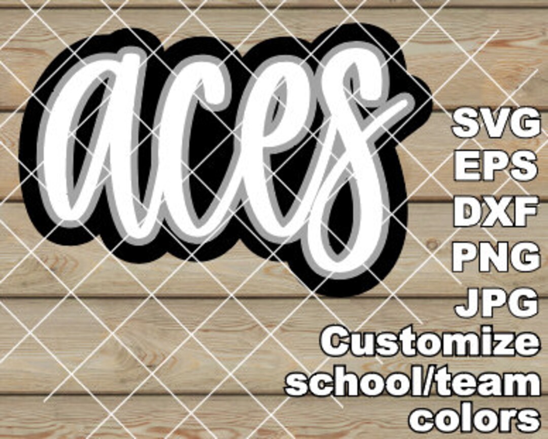 Aces With Outline - SVG/DXF/PNG File for Cutting Machines and ...