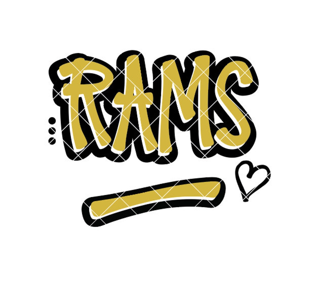 Rams - With Dots and Underline - Customized With Your School or Team ...