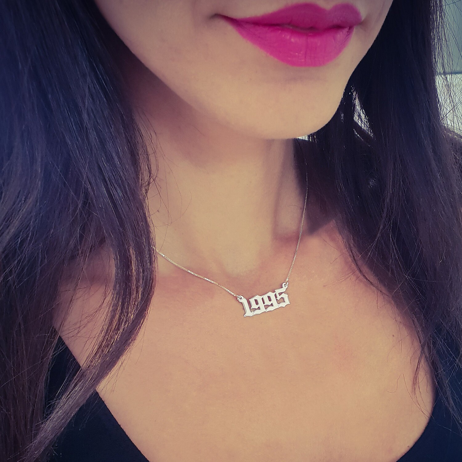 Personalized Year Necklace Custom Number Necklace | Etsy