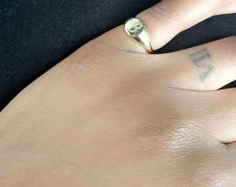 Gold Initial Pinky Ring - Etsy
