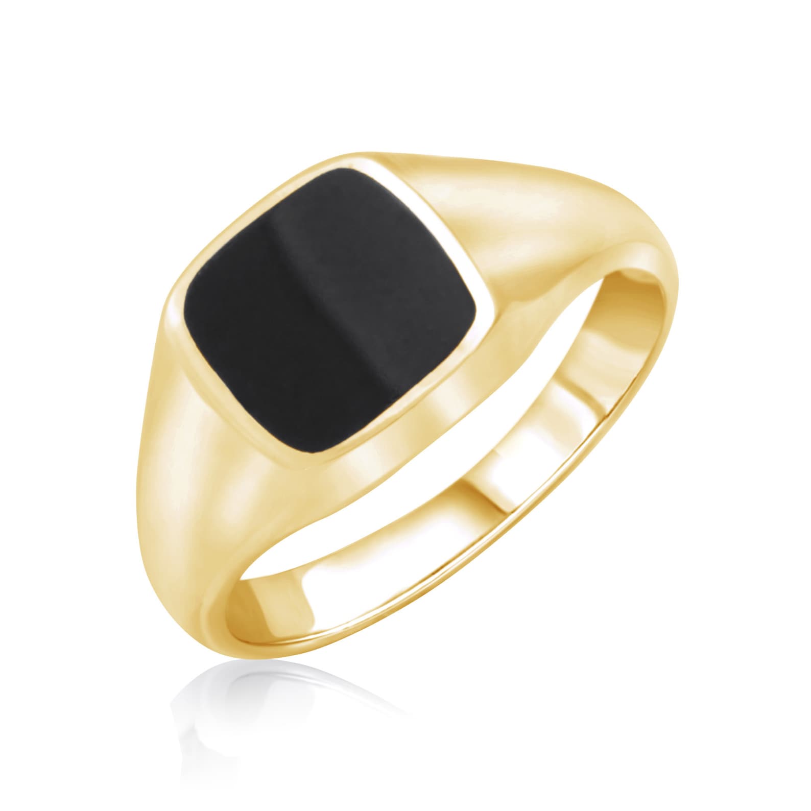 18K Black Onyx Ring Onyx Square Ring Everday Delicate Stone - Etsy