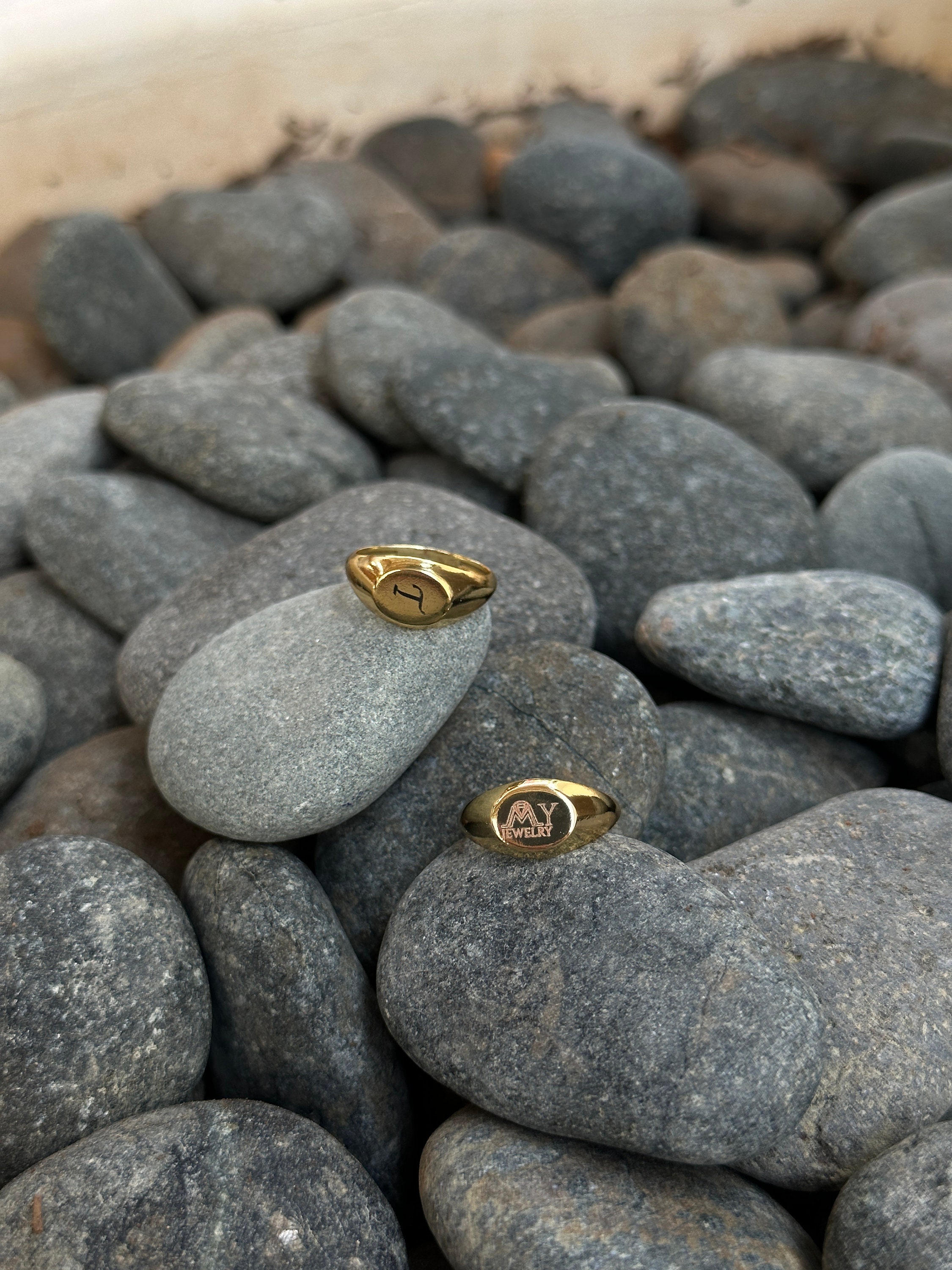 Custom Initial Pinky Signet Ring, Personalized Gift - Etsy