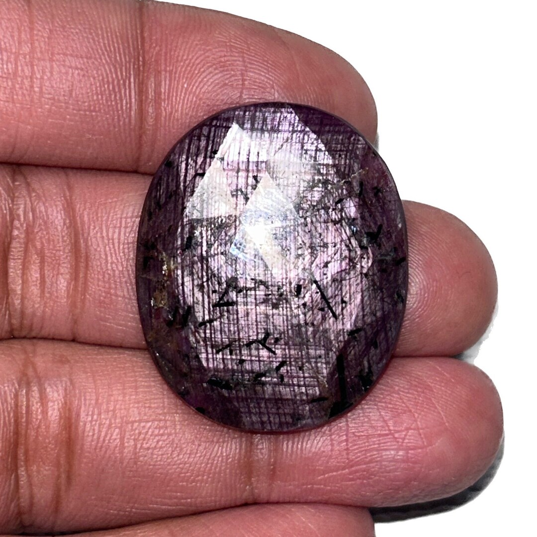 Star Ruby Gemstone Rose Cut From Madagascar Natural 32x26x5 MM, 64.10 ...
