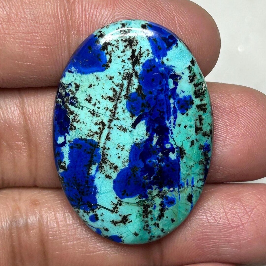 Azurite Cabochon Gemstone Natural 36x25x5 MM, 32.10 Cts - Etsy