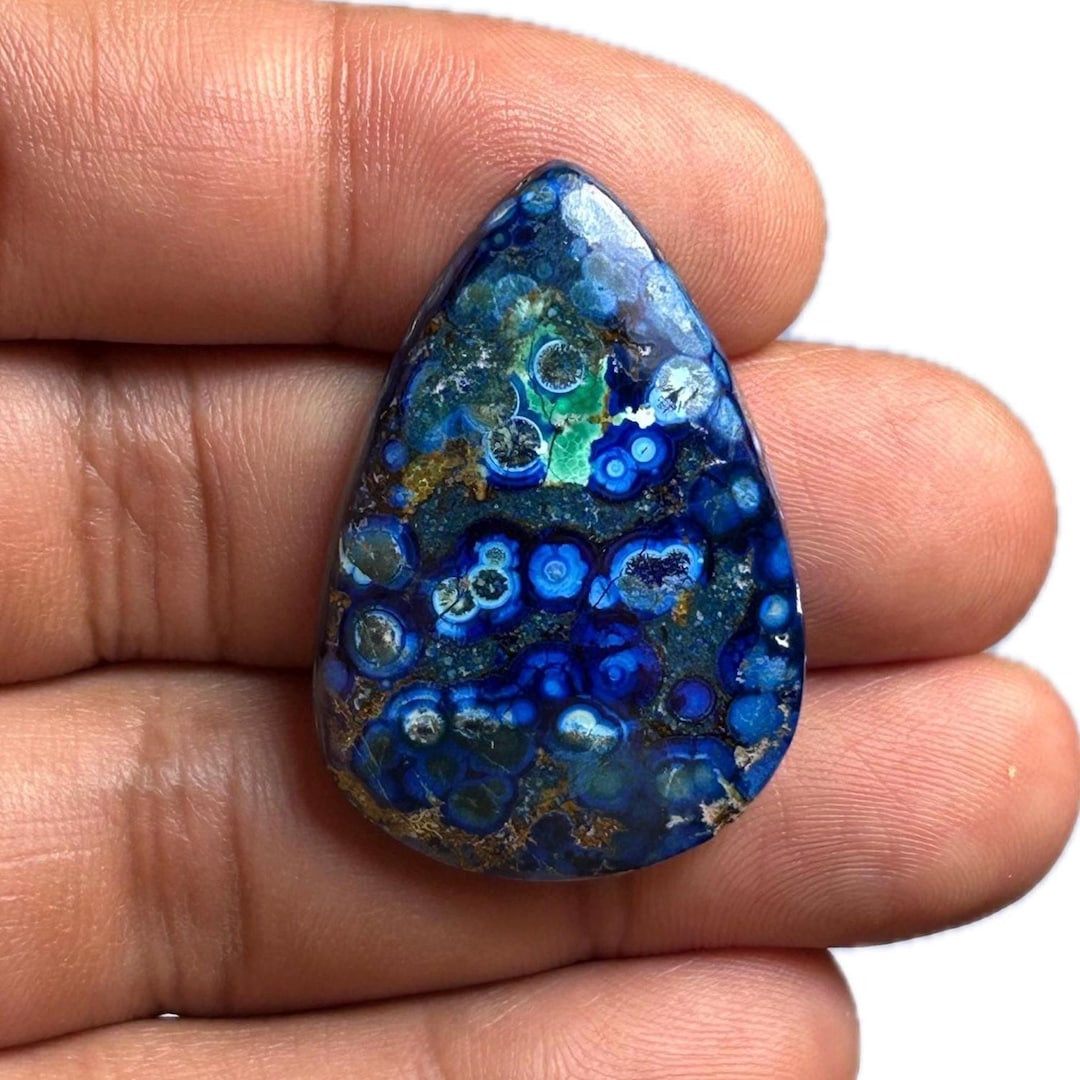 Bluebird Azurite Cabochon Gemstone Natural 35x24x7 MM, 52.65 Cts - Etsy
